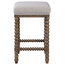 Luxe Retro Style Spindle Turned Leg Counter Stool | Plush Ivory Bar ...