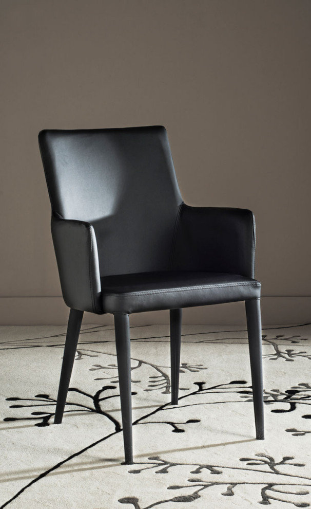 Key Arm Chair Black PU Leather - Midcentury - Armchairs And Accent ...
