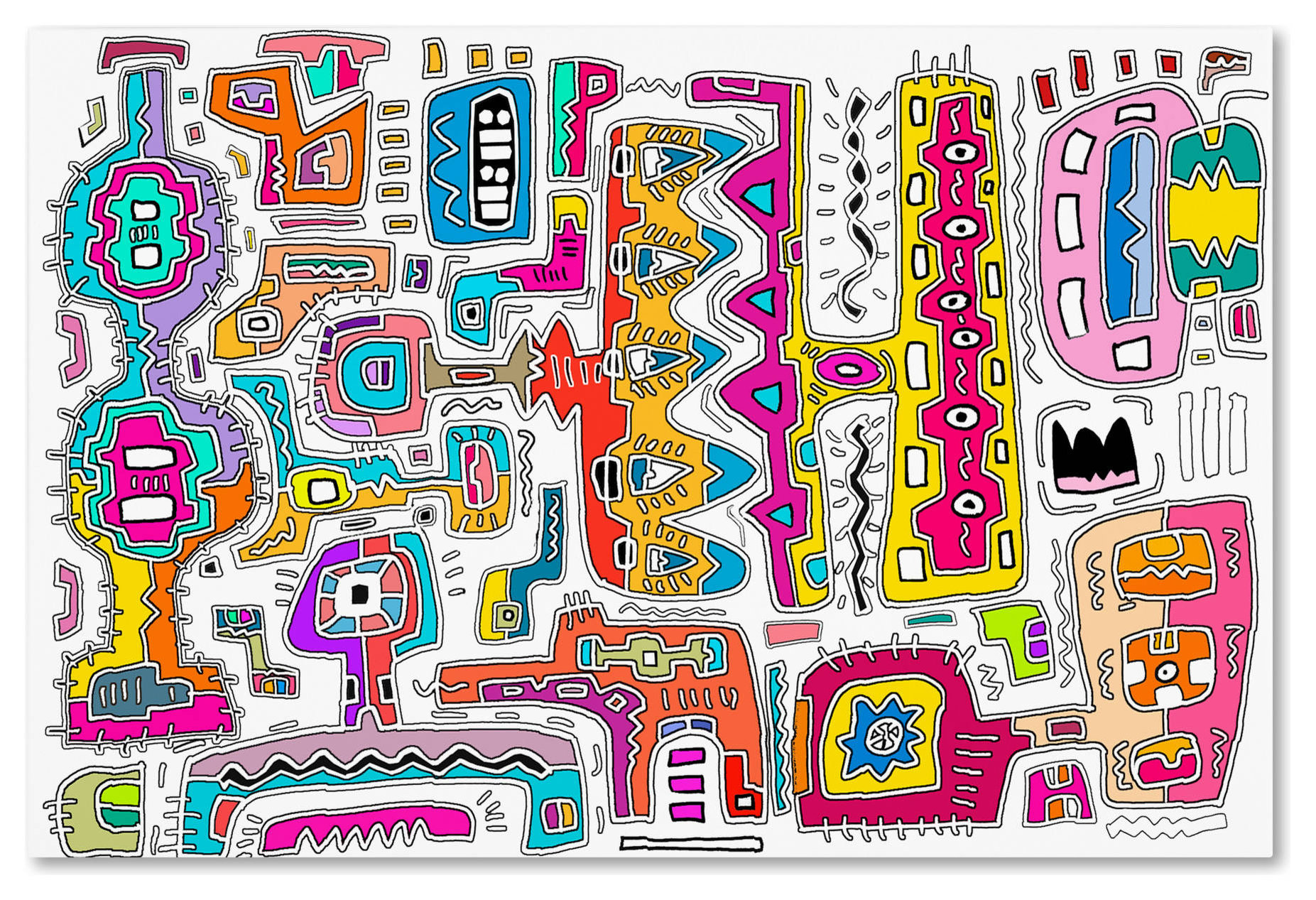 Miguel Balbas 'Circuits V WBG' Canvas Art, 30"x 47" - Contemporary ...