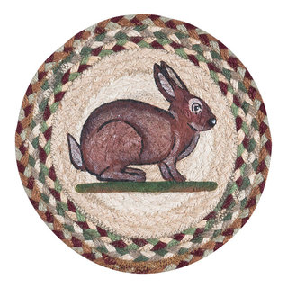 MSVintage Rabbit Printed Round Trivet 10"x10" - Farmhouse - Trivets ...