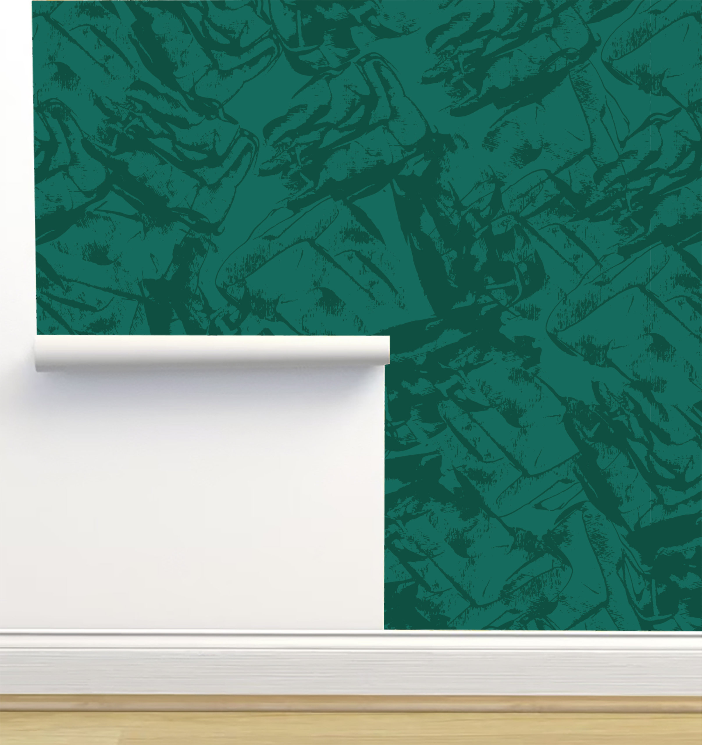 Abstract Touches Green Wallpaper by Monor Designs, Sample 12"x8 ...