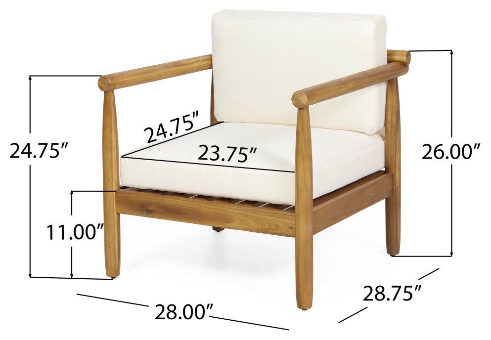 Benewah Acacia Wood Chat Set - Midcentury - Outdoor Lounge Sets - by ...
