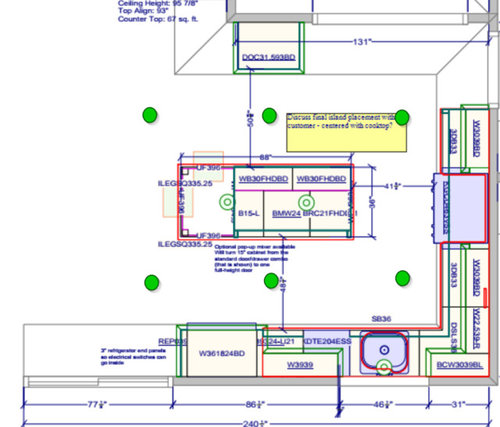 where to put cans (lights) in the kitchen?