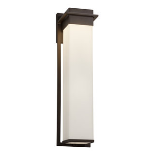 Pacific 24" LED Outdoor Wall Sconce, Dark Bronze & Opal Artisan Glass ...