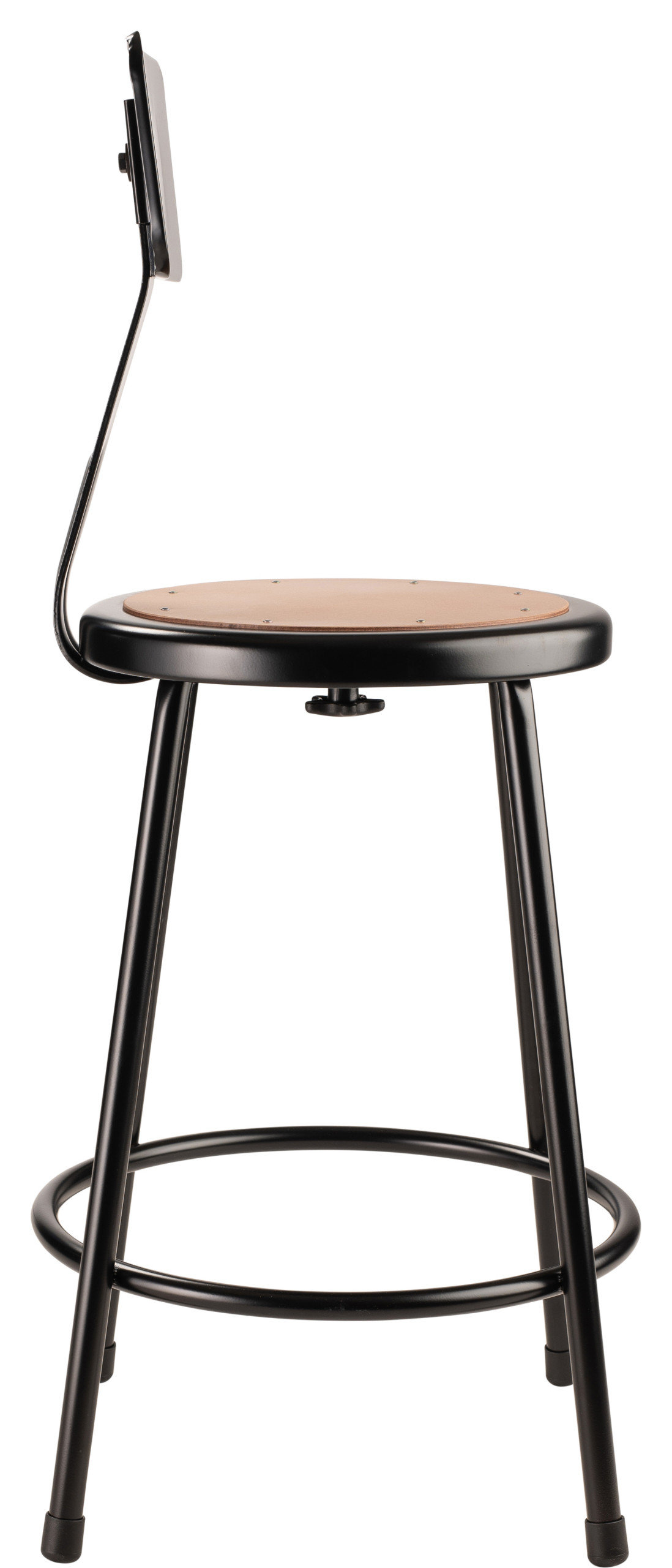 NPS Heavy Duty Steel Stool With Backrest, Black, 24 in. Height ...