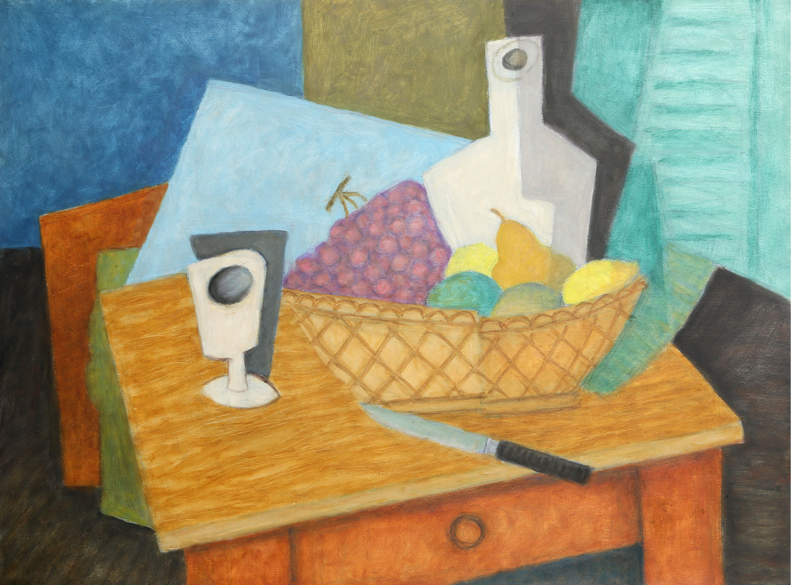 Cubist Still Life With Knife, 1115, Laurent Marcel Salinas, 29.5x22 ...
