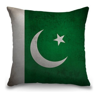 "Pakistan Textured Flag" Pillow, 16" x 16" - Contemporary - Decorative ...