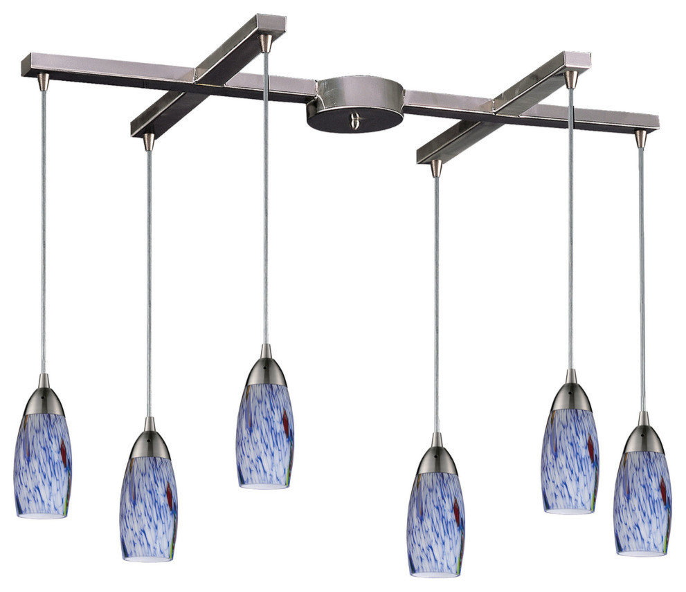 Elk Lighting 110-6BL Milan 6-Light Pendant Light - Contemporary ...