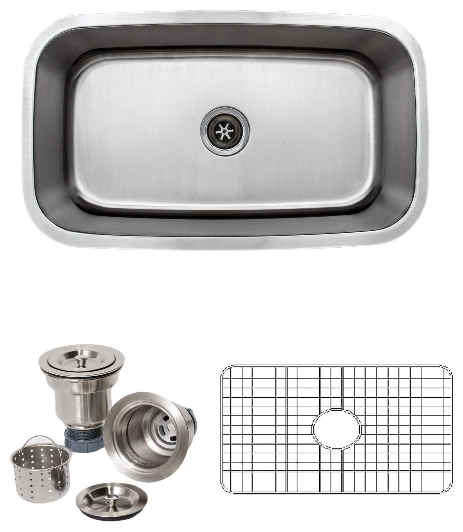Wells Sinkware 31-inch Single Bowl Sink Pack, 10 Inches Deep ...