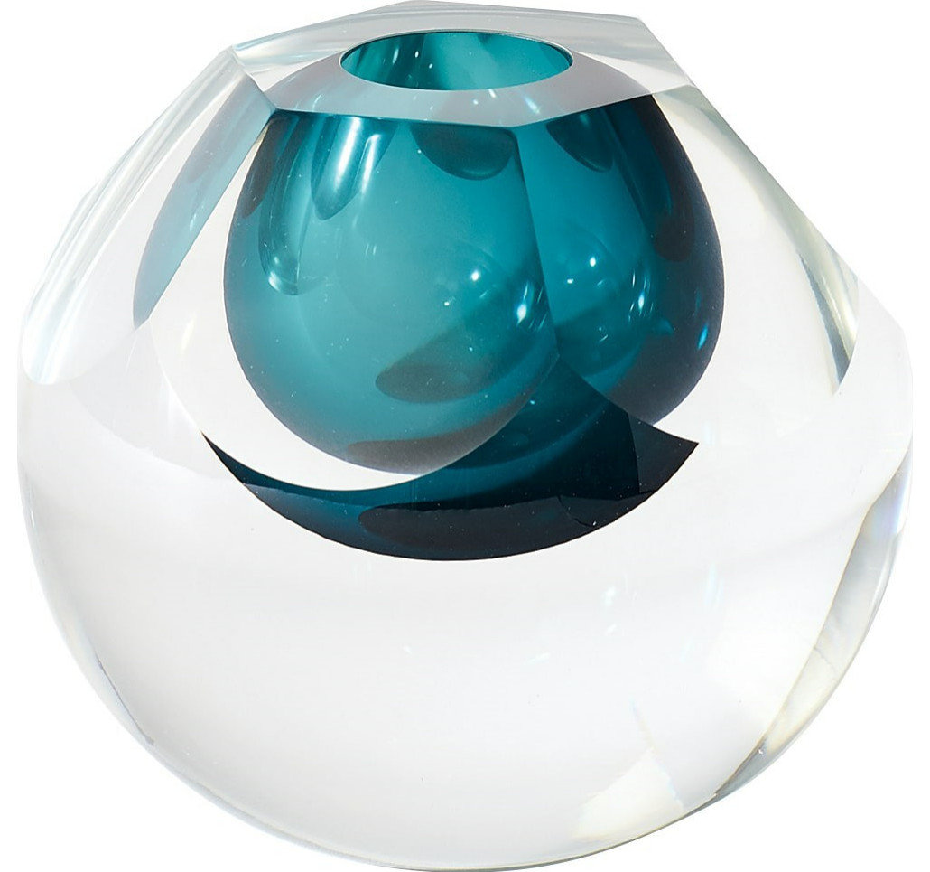 Hexagon Cut Glass Vase - Contemporary - Vases - by HedgeApple | Houzz