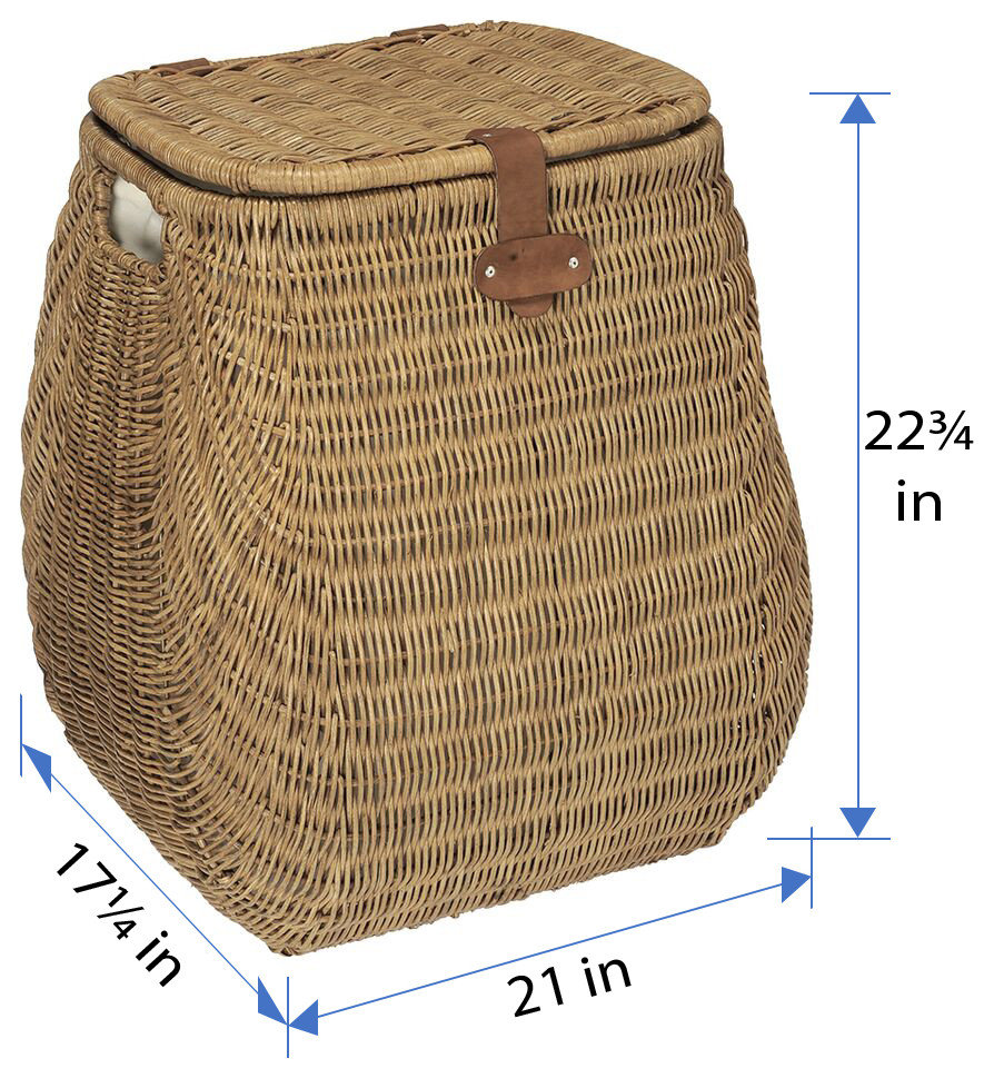 Wicker Hamper With Liner, 2 Load Capacity - Tropical - Hampers - by ...