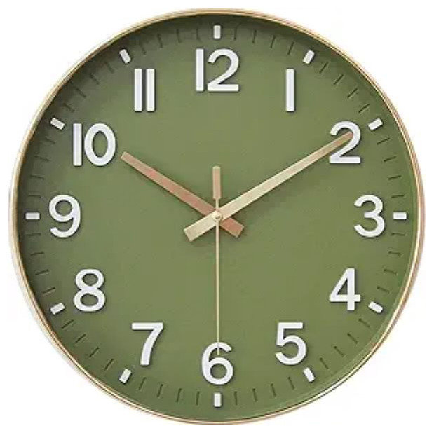 Wall Clocks Battery Operated, 12" Silent Non Ticking Modern ...