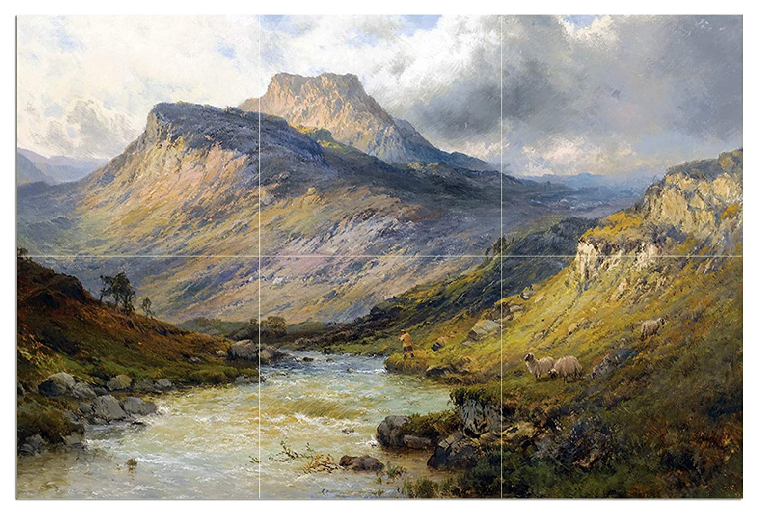 Tile Mural TROUT STREAM NEAR STIRLING river Backsplash, 8" Ceramic ...