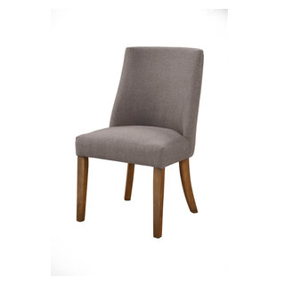 KensingtonSet of 2 Upholstered Parson Chairs Dark Grey - Transitional ...