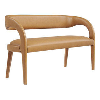 Pinnacle Vegan Leather Accent Bench, Tan - Contemporary - Upholstered ...