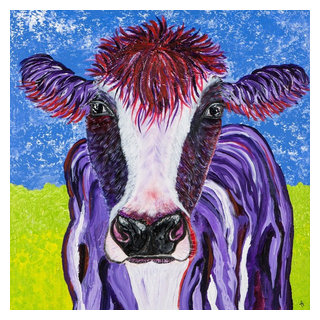 "Stacy" Painting Print on Wrapped Canvas, 24"x24" - Contemporary ...