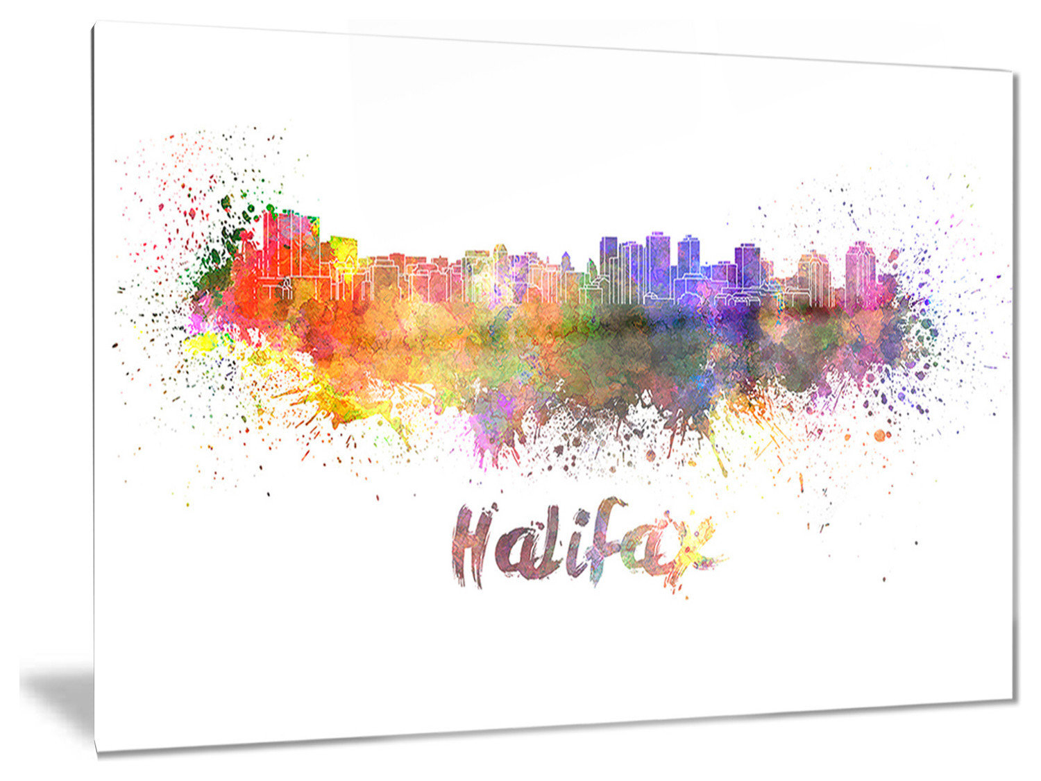 "Halifax Skyline" Cityscape Glossy Metal Wall Art, 40"x30 ...