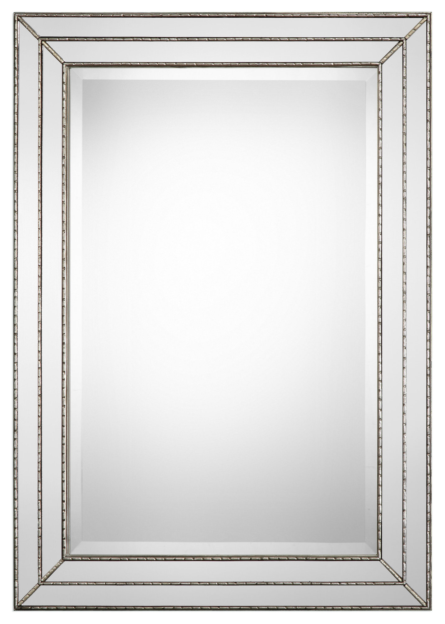 Metallic Silver Finish Featuring Grooved Texture And Mirror Inlays ...