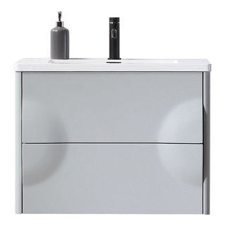Colmar 30" Light Gray Wall Mount Modern Bathroom Vanity - Modern ...