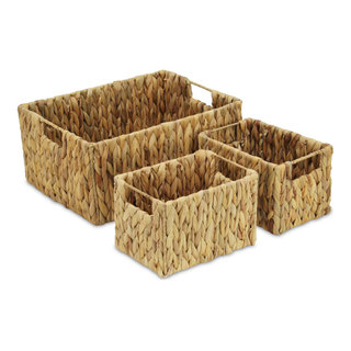 Water Hyacinth Storage Bins Set - Tropical - Storage Bins And Boxes ...