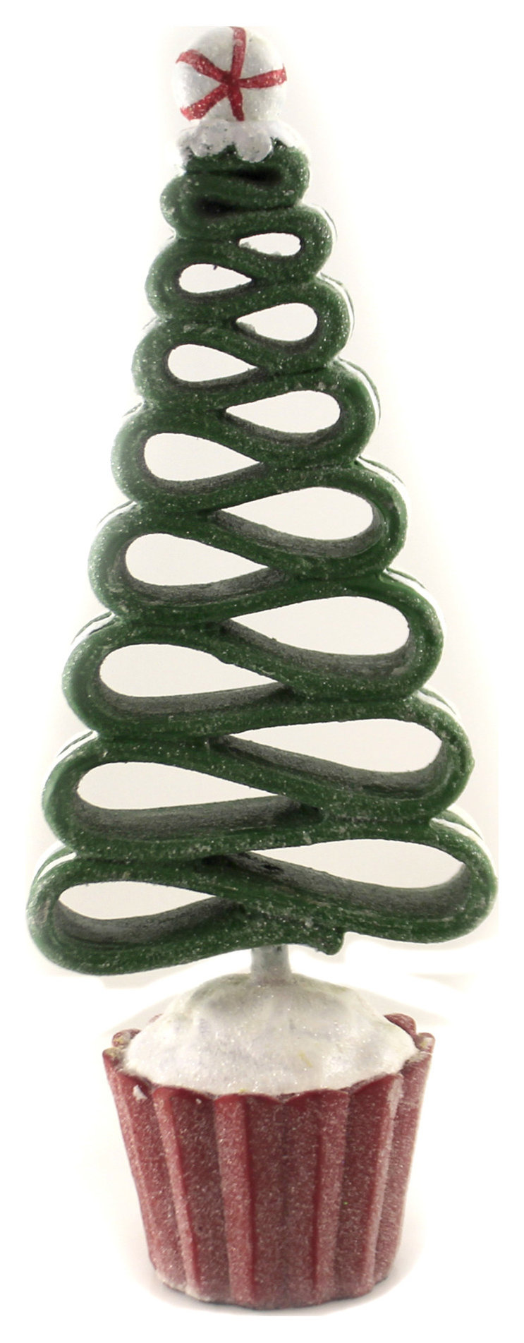 Christmas Green and White Ribbon Candy Tree Decore Centerpiece Decorate ...