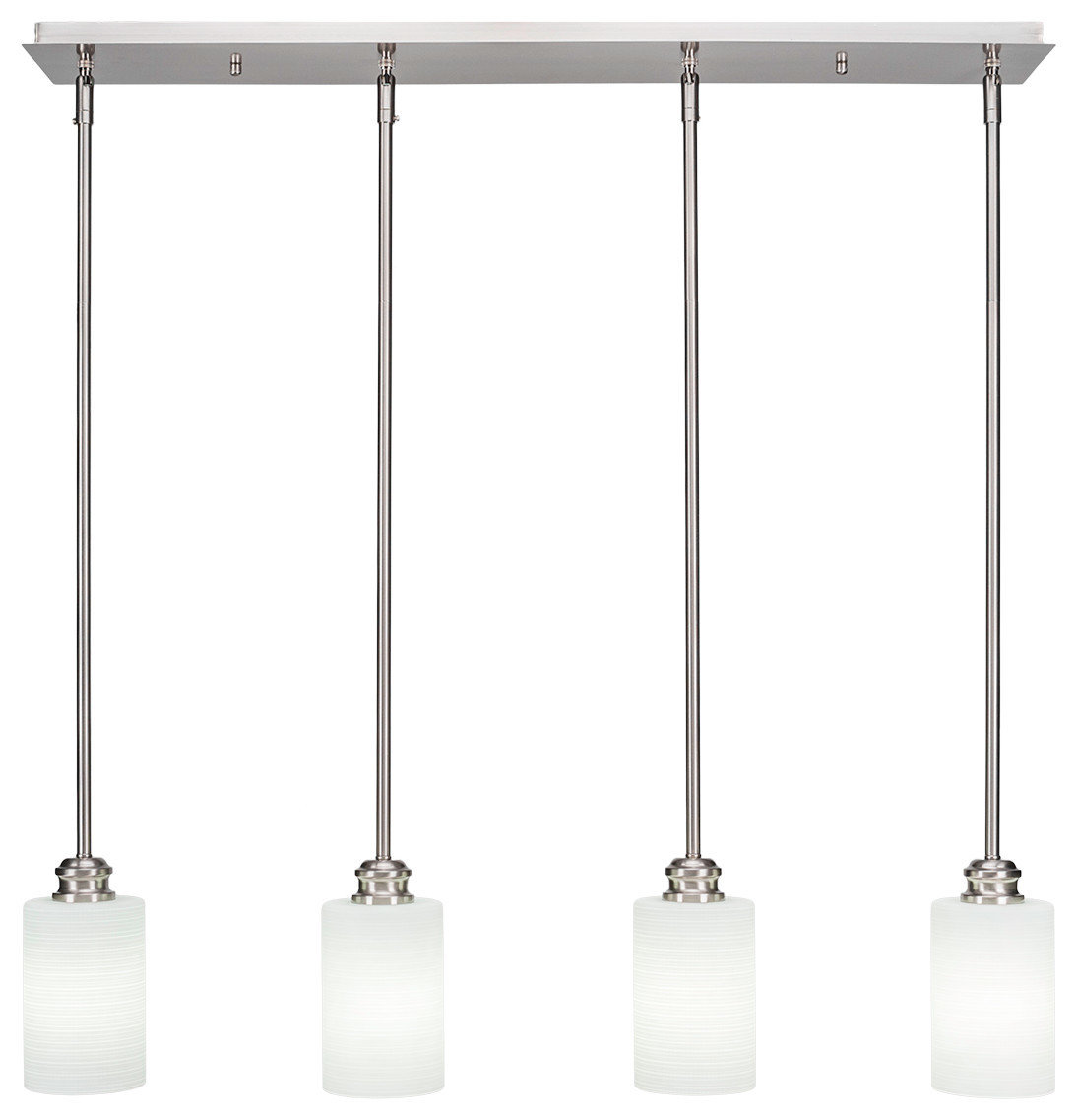 Edge 4-Light Linear Pendalier, Brushed Nickel/White Matrix - Industrial ...