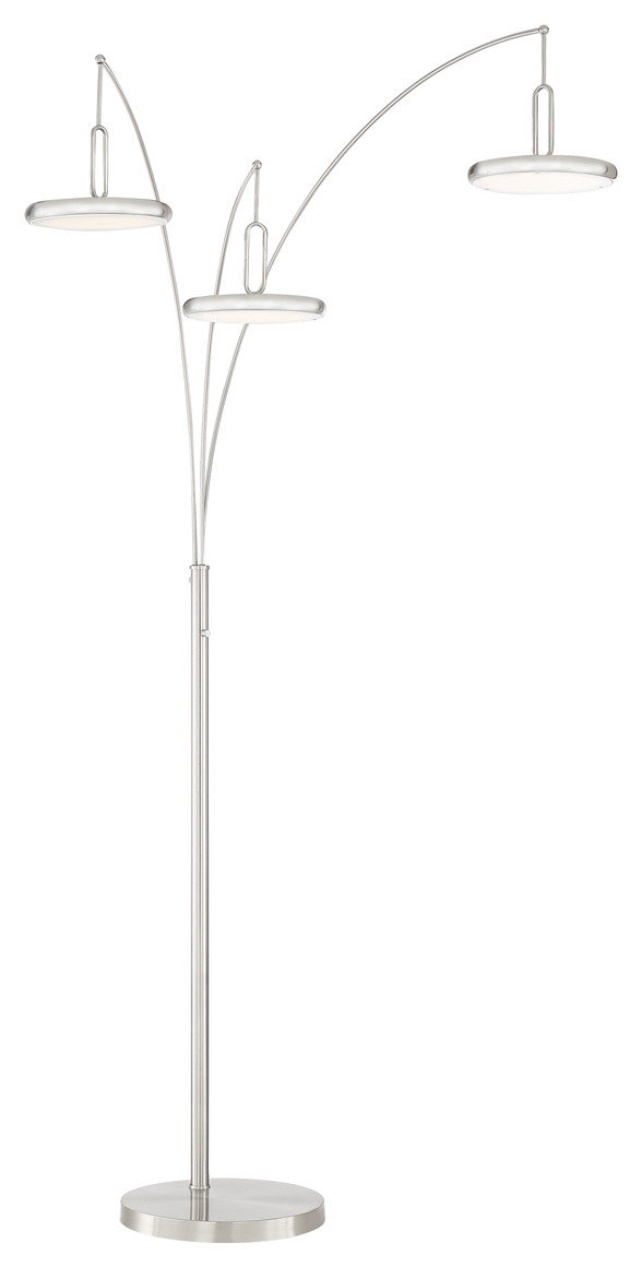 Sailee LED 3-Light Arch Lamp in Brushed Nickel Type LED 15Wx3 ...