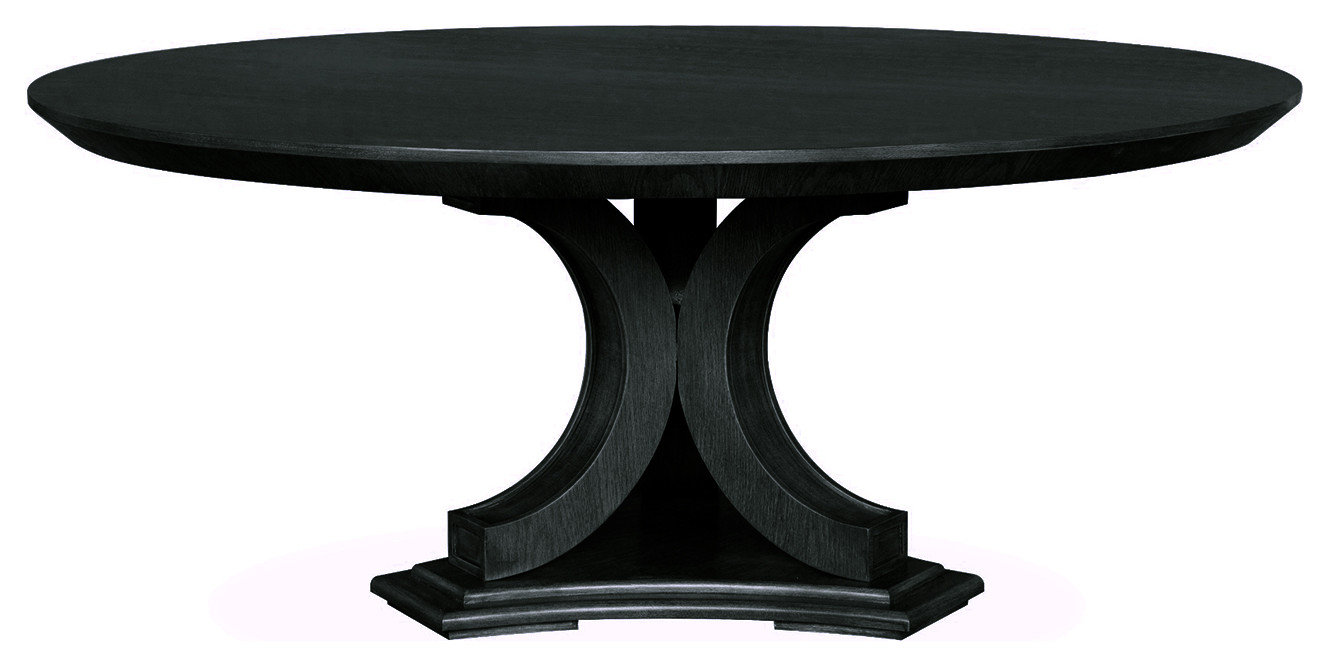 Morrison Round Dining Table, 72", Ebony Oak, Transitional, Round ...