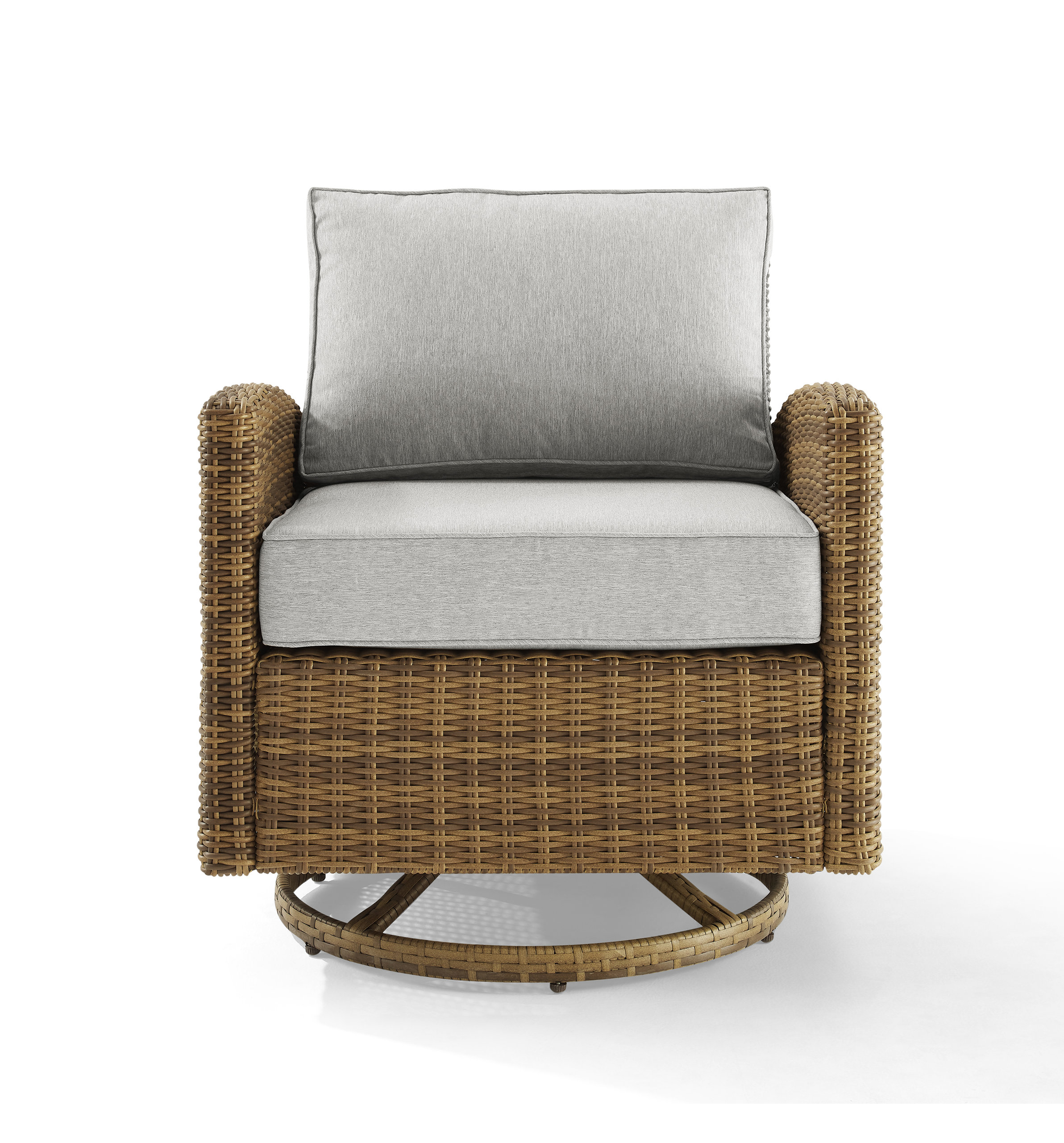 Bradenton Outdoor Wicker Swivel Rocker Chair Gray/Weathered Brown ...