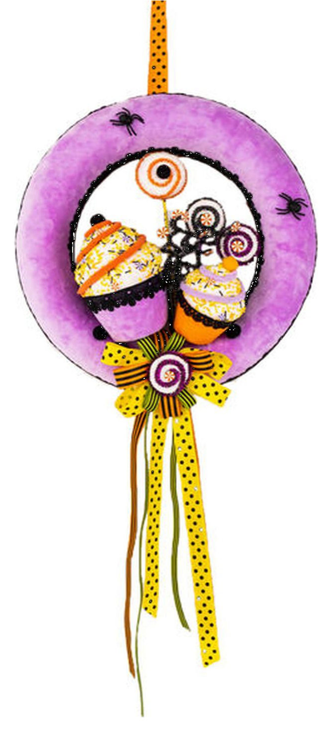 December Diamonds Trick Or Treat - 32" Halloween Cupcake Wreath ...