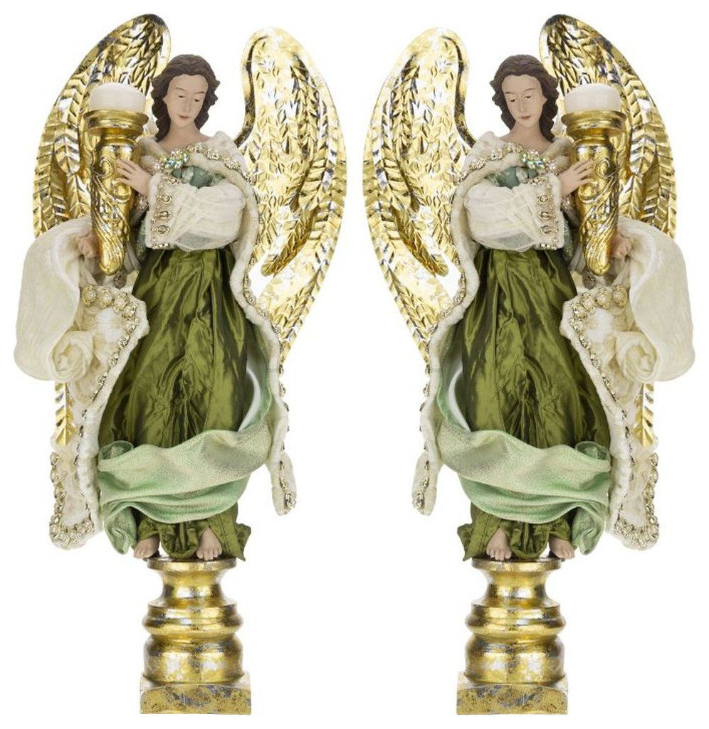 Mark Roberts 2021 Pedestal Angel Figurine, 22", Assortment of 2 ...