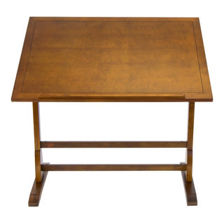 Studio Designs Elegant Distressed Vintage Drafting Table, Rustic Oak ...