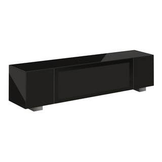 Monza TV Stand Black And Black - Contemporary - Entertainment Centers ...