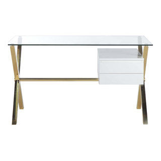 Gold Beverly Desk, Small - Contemporary - Desks And Hutches - by Pangea ...
