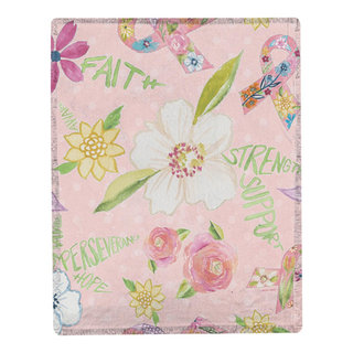 Pink Courage Polyester Throw With Multi Finish SAPKCG - Contemporary ...
