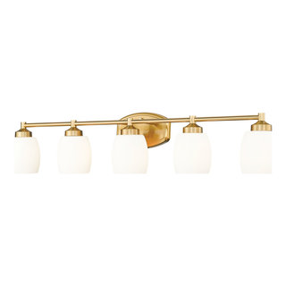 Kendrick Five Light Vanity in Luxe Gold - Transitional - Bathroom ...