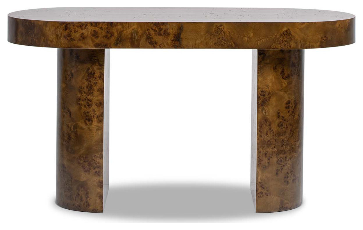 Jesse 55.5" Burl Wood Single Drawer Oval Computer Desk - Rustic - Desks ...