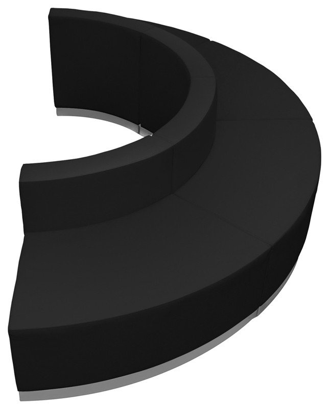 Black Leather Recep Set, 4 PC - Contemporary - Sectional Sofas - by ...