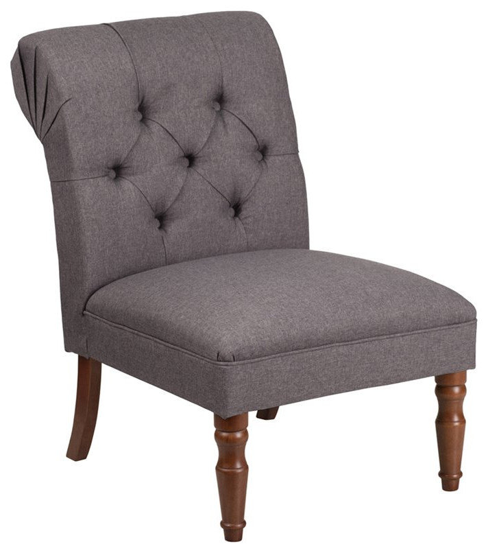 HERCULES Elm Park Series Gray Fabric Tufted Chair - Traditional ...