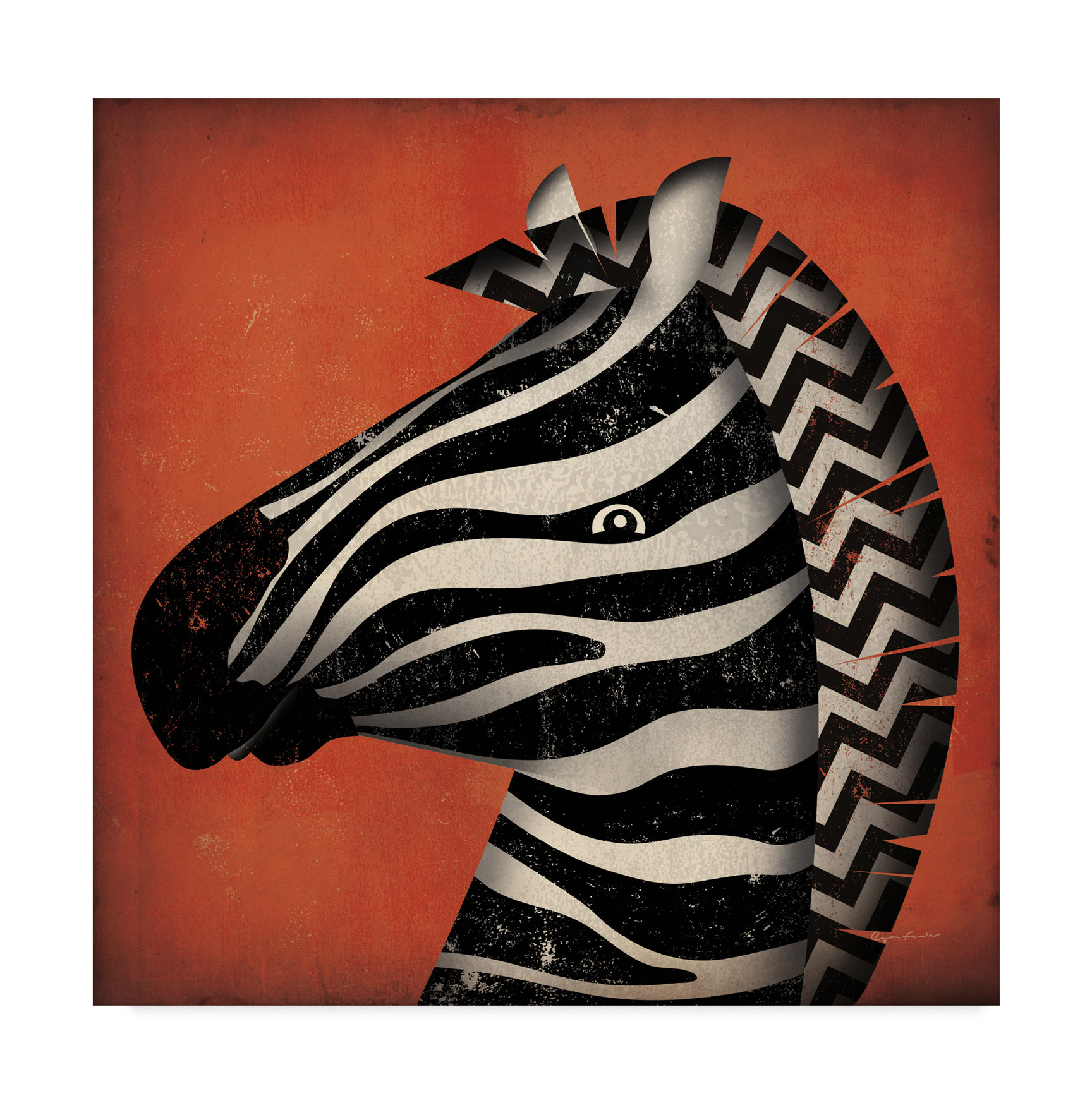 Ryan Fowler 'Zebra Wow' Canvas Art, 35"x35" - Contemporary - Prints And Posters - by Trademark ...