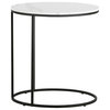 Enzo 20'' Wide Oval Side Table with Faux Marble Top in Blackened Bronze ...
