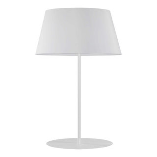 Gretchen 1-Light Round Base Table Lamp, White Shade - Transitional ...
