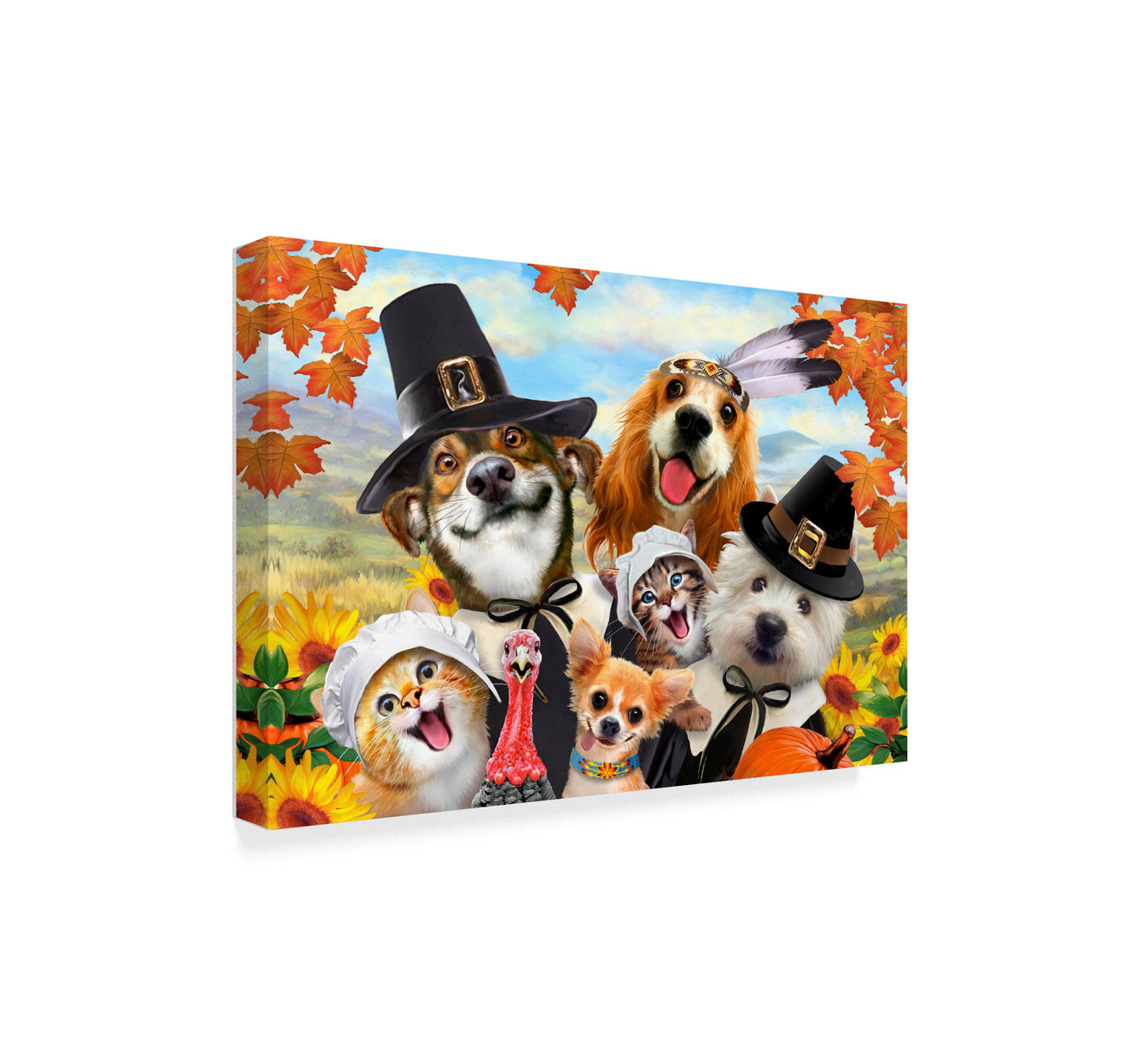 "Autumn Dogs" by Howard Robinson, Canvas Art, 12"x19" - Contemporary ...
