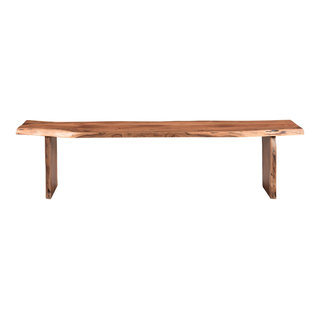 Henderson 73" Live Edge Top and Leg Dining Bench - Rustic - Dining ...