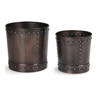 Large Bronze Planter Set of 2 - Traditional - Outdoor Pots And Planters ...
