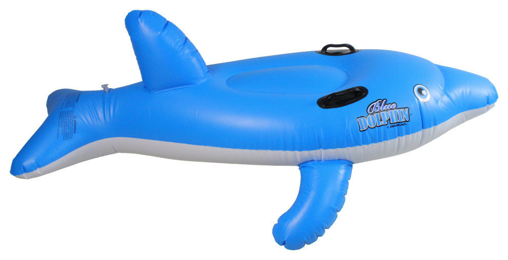 61" Inflatable Blue Ride-On Dolphin Swimming Pool Float - Modern - Pool ...