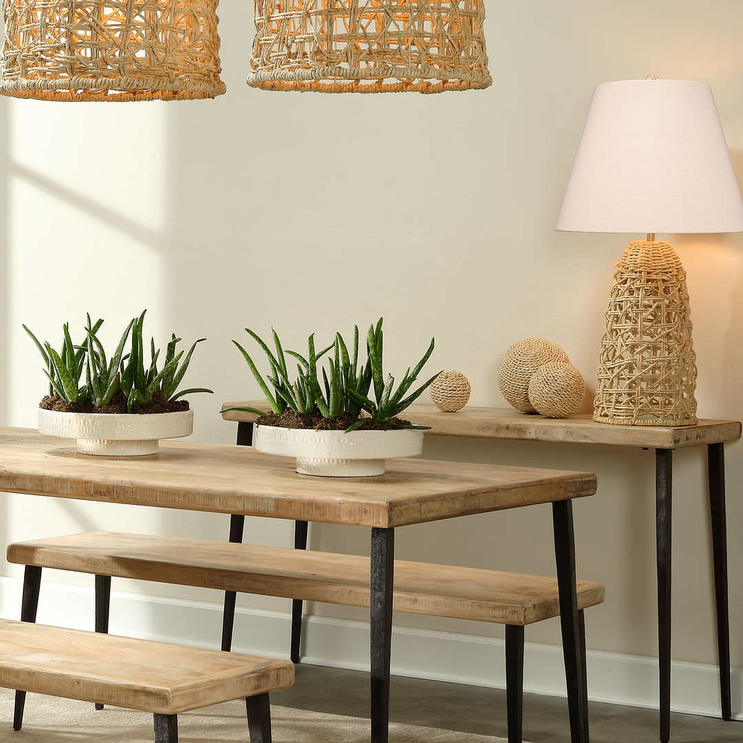 Natural Woven Rattan Rope Tapered Column Table Lamp 32 in Open Casual ...