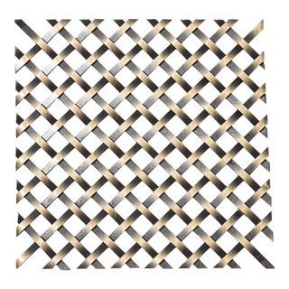 Flat Single Crimp Decorative Antique Brass Woven Wire Grille Panel ...