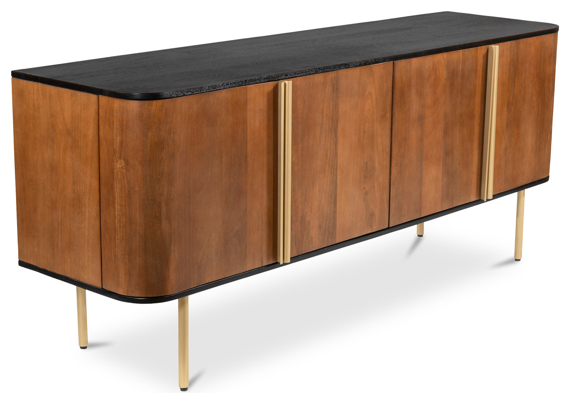 Dionne Yellow Mango Wood 4 Door Sideboard - Contemporary - Buffets And ...