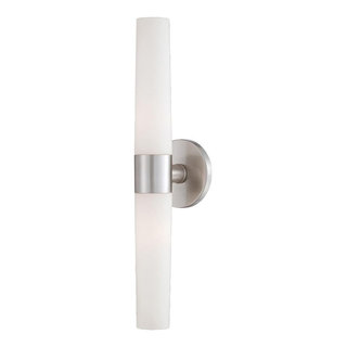 Contemporary 2-Light Wall Sconce Frosted Glass - 20 x 5 inches - Wall ...